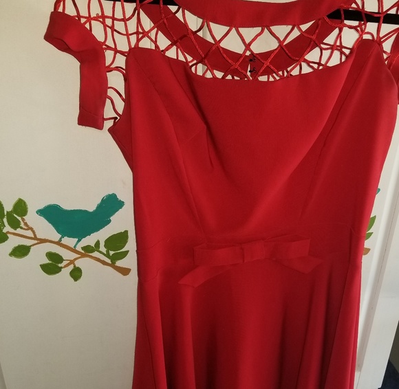 Tatyana | Dresses | Vintage Off The Shoulder Red Net Dress | Poshmark